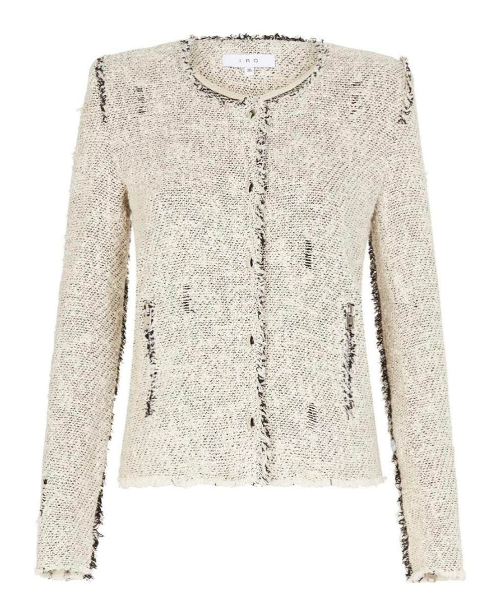 IRO Agnette Tweed Jacket Cream – To Be Continued Preloved