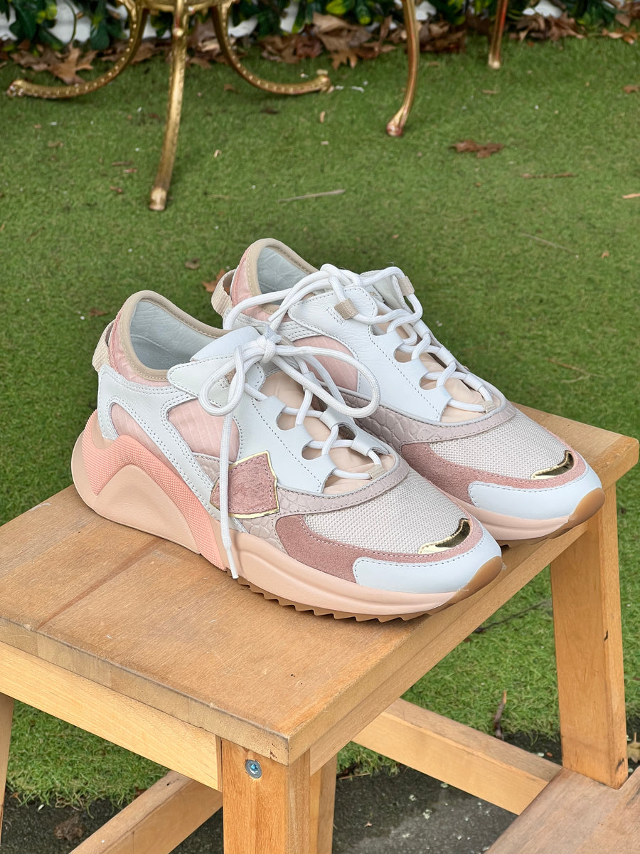 PHILLIPE MODEL WHITE BEIGE TAUP SNEAKERS – To Be Continued Preloved